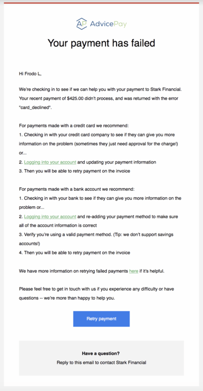 How to be AdvicePay Happy: How Your Clients Update their Payment Method & Resolve Failed Payments